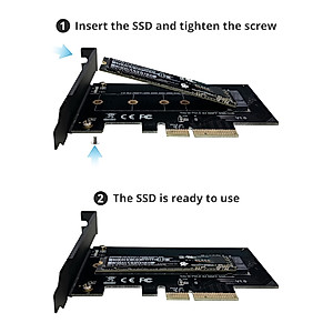 SIIG M.2 NGFF SSD (M Key) to PCIe 3.0 x4 Card Adapter For 2230, 2242,2260, 2280 M.2 PCIe Host Controller Expansion Card SSDs NVMe or AHCI (SC-M20014-S1)