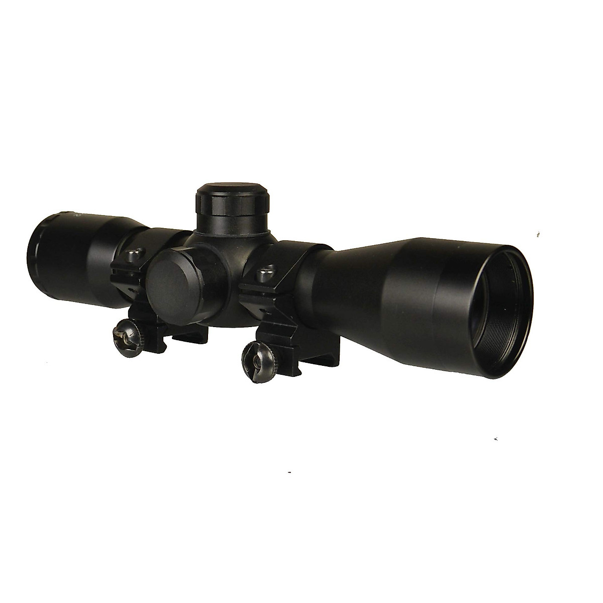 TWP 4x32 Compact Hunting Scope, Rangefinder Reticle, 1" Tube and Mid-Height Weaver Ring Mount
