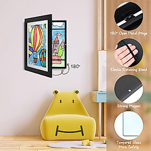 Golden State Art, 10x12.5 Kids Art Frames, Front-Opening, Great for Kids Drawings, Artworks, Children Art Projects, Schoolwork, Home or Office (Black, Set of 2)