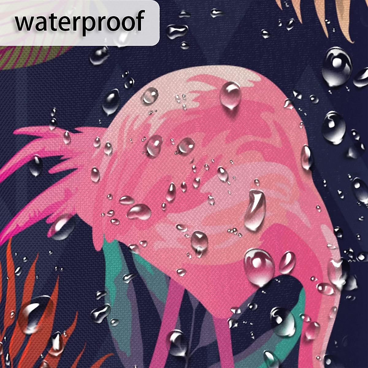 Aglebo Shower Curtain Abstract Flamingos Fabric Shower Curtain Set with 12 Hooks Water-Proof 72 * 72 Inches for Bathroom Beach Caravan Hotel