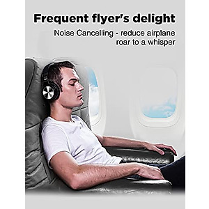 Qisebin E7 PRO Active Noise Cancelling Headphones Bluetooth Headphones with Microphone/Deep Bass Wireless Headphones Over Ear 30H Playtime for Travel Work TV Computer Cellphone