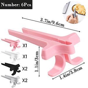 6Pcs Finger Chopsticks for Gamers Potato Chip Grabber Office Snacking Tools Finger Snack Clips for Gamers (4-Color)