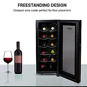 Koolatron Urban Series 12 Bottle Wine Cooler, Thermoelectric Wine Fridge, 1 cu. ft. Freestanding Wine Refrigerator for Home Bar, Small Kitchen, Apartment, Condo, Cottage, RV