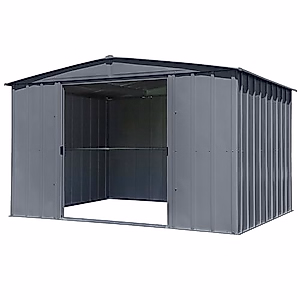 Arrow Classic Steel Storage Shed, 10x8, Charcoal