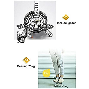 Bulin AirOka B17 6800W Super Windproof Outdoor Camping Stoves Portable Camping Stove Burner Strong Firepower with Piezo Ignition Folding Lightweight Backpacking Stove for Outdoor Hiking Cooking BBQ