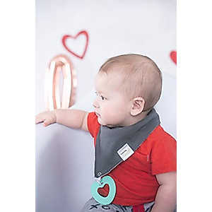 Bobaly Baby Infant Bandana Bibs with Teether (6-Pack Flower Set)