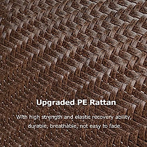 PURPLE LEAF Outdoor Zero Gravity Lounge Chair Patio Wicker Rattan Recliner Chairs Beach Pool Lawn Camping Indoor Office Deck Lounger Chair for Outside Folding Reclining Chair, Bronze