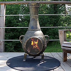 The Blue Rooster Pine Aluminum Chiminea in Charcoal