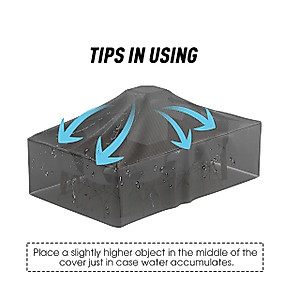 KDGGLUCK Windproof Waterproof 420d Oxford Fabric Patio Table Cover for Outside Chairs Sofa Storage Rectangular Black Garden Furniture Cover Oxford Polyester 140x60x60cm(LxWxH)