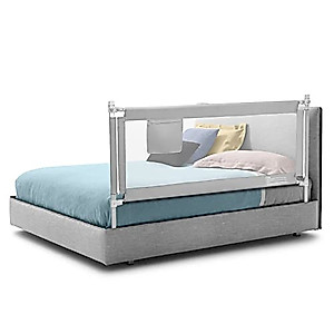 BABY JOY Bed Rail for Toddlers, 69’’ Extra Long, Height Adjustable & Foldable Baby Bed Rail Guard w/Storage Pocket & Double Safety Child Lock for Kids Twin Double Full Size Queen King Mattress (Gray)