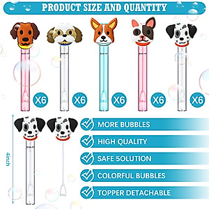 Foilswirl 30 Pcs Bubbles Party Favors for Boys Girls Mini Bubble Wands Tube Bulk Theme Bubble Maker Goodie Bags Stuffer School Classroom Prizes Birthday Gift for Bubble Solution (Dog)