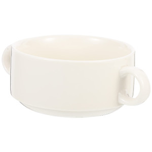 Hemoton Handle Soup Bowl Soup Bowls with Handles Ceramic Serving Bowls Porcelain Ramekin Bowl Set for Salad Cereal Dessert Ice Cream Stew Bowl White Soup Bowl Soup Bowl Soup Bowl Soup Bowl Soup Bowl