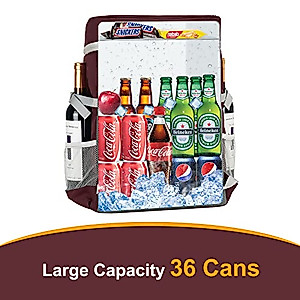 VKKZAAW Backpack Cooler 36 Cans Insulated Leak Proof, Soft Cooler Multifunctional Lightweight Lunch Backpack Insulated Waterproof for Women Men