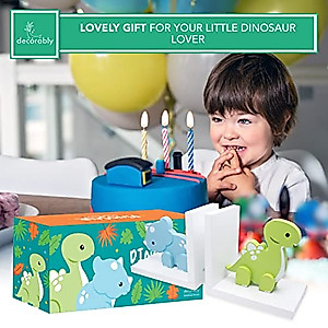 Decorably Dinosaur Bookends for Kids - Kids Bookends, Kids Book Ends for Boys Room, Cute Book Ends for Kids Room, Boy and Girl Bookends, Kid Book Ends, Child Bookends, Nursery Bookends for Baby Room