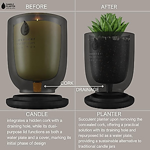 CandlePlanter Concrete Cement Candle Planter - Aromatherapy Candles for Home Scented, Soy Candles - Scented Candle & Dual Purpose Jar Candles, Strong Scented Candles - 8 Oz, 50-Hour Burn