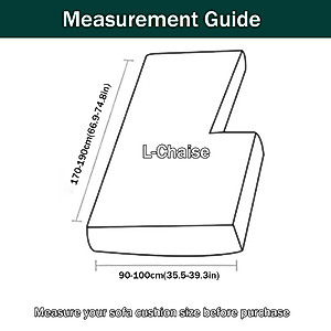 GUYIRT PU Leather Magic Sofa Seat Cushion Covers Stretch, Waterproof Individual Cushion Covers for L Shape Sofa, Non Slip Sofa Cushion Slipcovers for Living Room (Light Gray,L-Chaise)