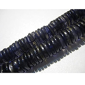 1 Strand Natural Iolite Heishi Beads, Heishi Spacer Beads, Round Gemstone Beads, 6mm 8" Long