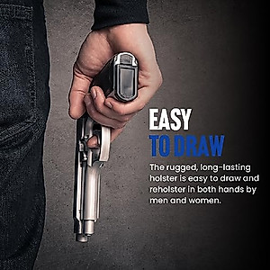 DeSantis Superfly Gun Holster, Made with Sticky Rubberized Fabric, Reversible and Removable Outer Flap, Unisex Pocket Holster, Ambidextrous, Fits SIG P365, P365 SAS, P365 W/Safety, Black