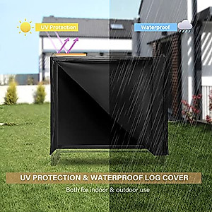 LIBMALL 4ft 600D Oxford Heavy Duty Waterproof Outdoor Firewood Log Rack Cover