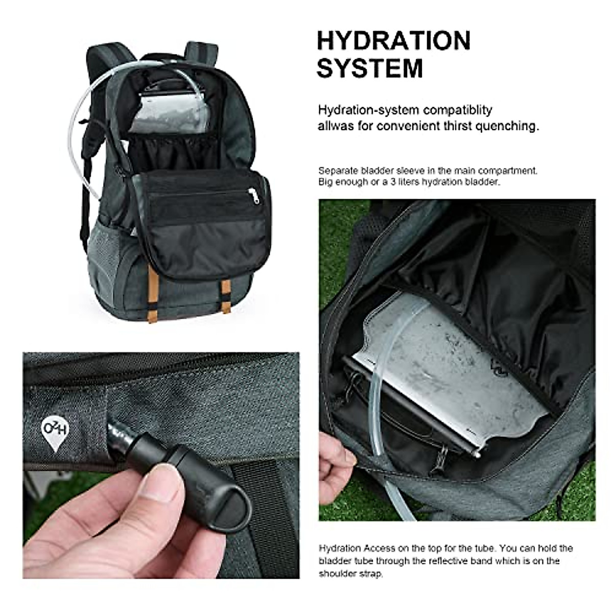 MOUNTAINTOP 40L Hiking Backpack for Women & Men Outdoor Travel Camping Day Pack with Rain Cover, 21.7 x 13 x 7.9 in, Dark Grey