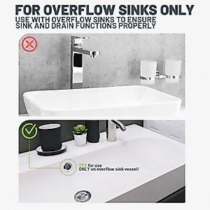 Pop Up Drain Stopper with Overflow, Stainless Steel - Rust Proof, Detachable Cap, Durable, Anti-Clogging Drain, Easy to Install, Pop-Up Drain Stopper for Bathroom and Kitchen Sink, Made in Korea