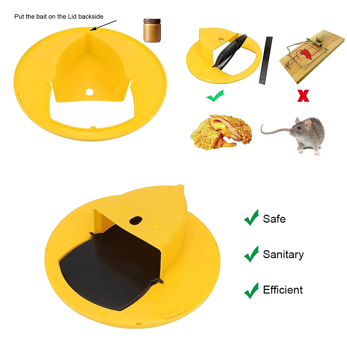 Mouse Trap Bucket - Flip N Slide Bucket Lid Mouse Trap, 5 Gallon Rat ...