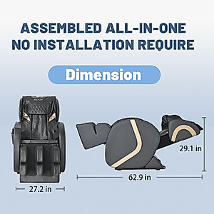 BIADNBZ Massage Recliner with Foot Rollers Easy to Use at Office, Black