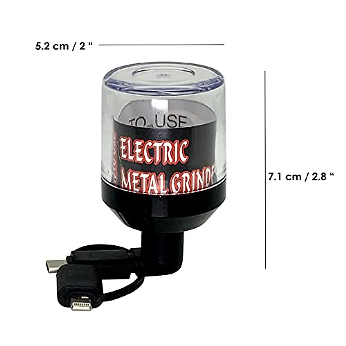 storchenbeck Electric USB Portbale Pocket Metal Alloy Grinder Herb Tabacco Crusher Cracker (Black)