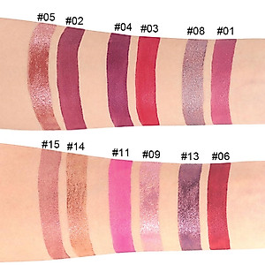 evpct 2Pcs Mauve & Taupe purple Matte to Glitter Liquid Lipstick Long Lasting Lip Set Kit for Women Diamond Shiny Glitter Sparkly Glossy Metallic Shimmer Sparkle Waterproof Lipstick Lip Gloss 01+08