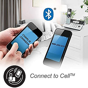 AT&T 4 Handset Answering System Connect to Cell Rosegold TL96497 (Renewed)