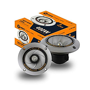 VOYZ 400 Watts Max Power Speaker Tweeter - 3.5” Piezo Super Horn Tweeters with Aluminum Diaphragm and High Temperature Voice Coil - 4-8 ohms for Speaker Box or Sound Project 1 Pair (2pcs) (PET-1918)