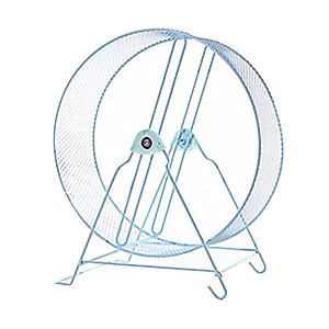MGWYE Small Pet Hamster Running Wheel with Stand Household Running Jogging Toy Playing (Color : Blue)