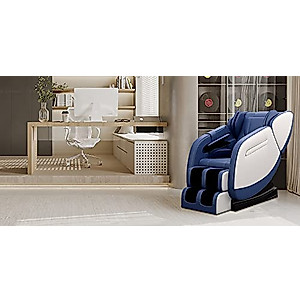 SMAGREHO 2022 New Massage Chair Recliner with Zero Gravity, Full Body Air Pressure, Heat and Foot Roller Included, Blue