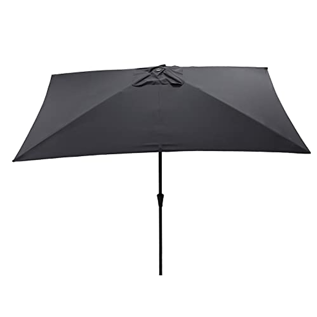 FLAME&SHADE 6.5 x 10 ft Rectangular Outdoor Market Patio Table Umbrella with Tilt, Anthracite