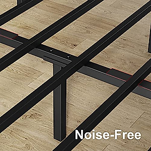 LIKIMIO Queen Bed Frame, Platform Bed Frame Queen with Headboard and Strong Support, Easy Assembly, Noise-Free, No Box Spring Needed