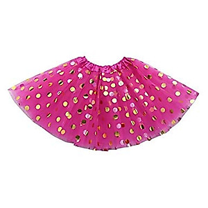 Funmunchkins Personalized 1st Birthday Girl Outfit, Hot Pink and Gold - 12M