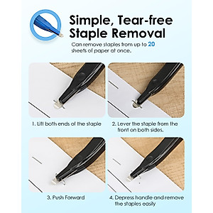 KTRIO Staple Remover Professional Magnetic Easy Staple Removers Stapler Remover Staple Remover Tool Staple Puller Remover Staple Pullers for Office, School and Home, 3 Pack Black