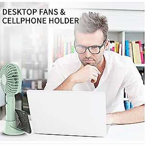 CHOKOVIE Handheld Pocket Fan, Mini Portable Fan 2000mAh Battery Operated Speed Adjustable USB Rechargeable Fan, USB Desk Fan with Base for Kids Girls Women Men Indoor Outdoor Travel (Pink)