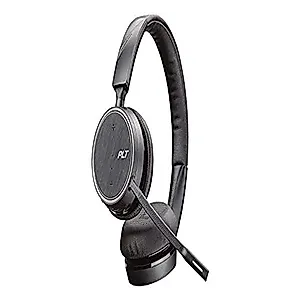 Plantronics - Voyager 4220 Office with Two-Way Base USB-A (Poly) - Bluetooth Dual-Ear (Stereo) Headset - Connect to PC, Mac, & Desk Phone-Noise Canceling-Works with Teams (Certified), Zoom & more
