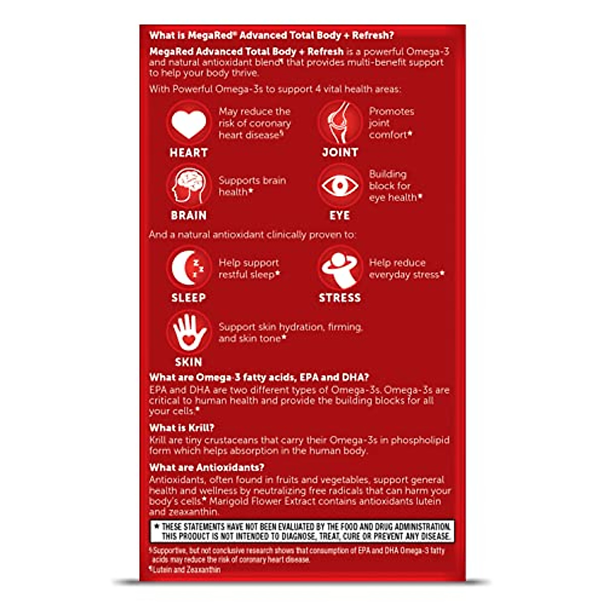 MegaRed Omega-3 Blend Total Body + Refresh 500mg Softgels, (65 Count in a Bottle), Easily Absorbed Krill Oil, to Support Your Heart, Joints, Brain & Eyes