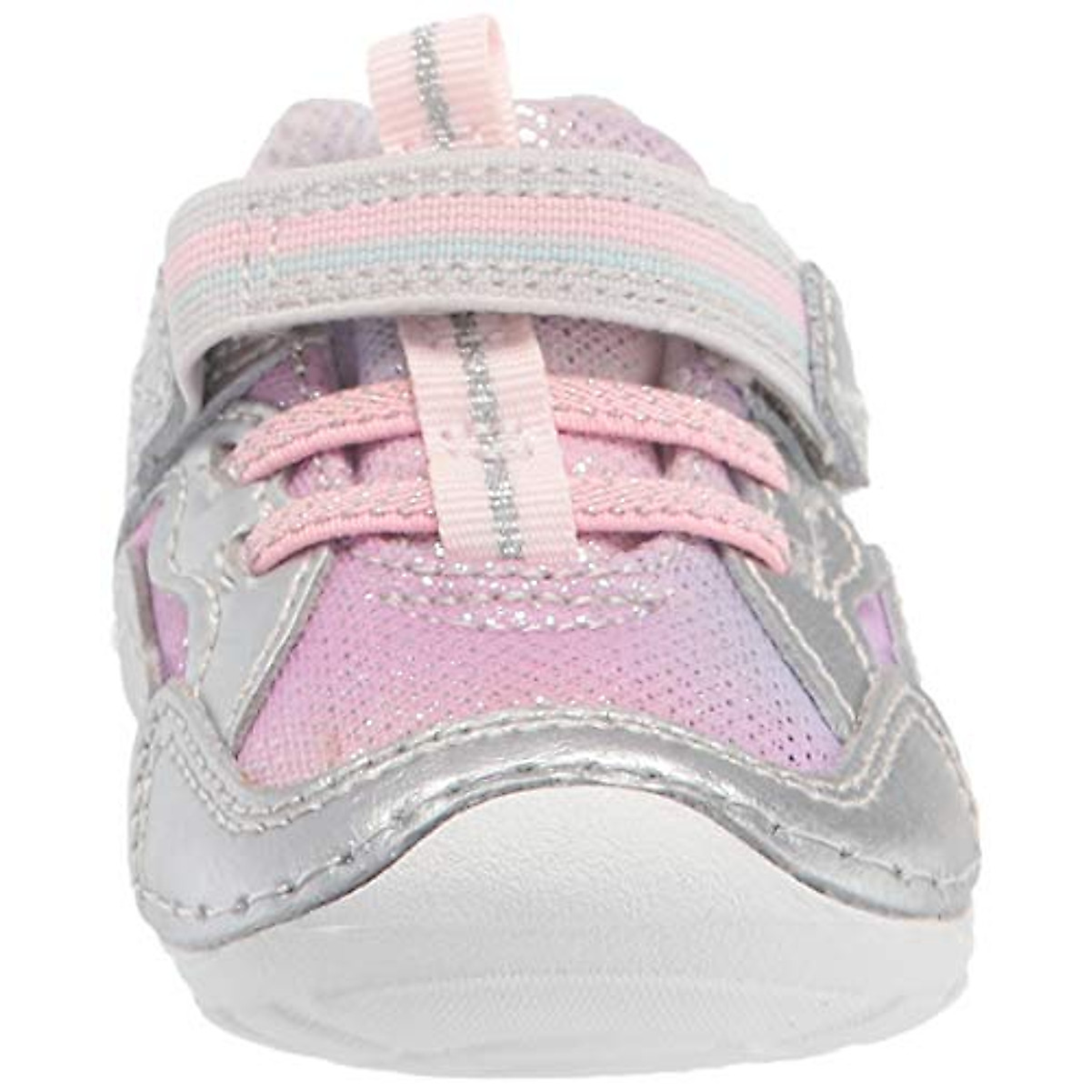 Stride Rite baby girls Soft Motion Kylo Sneaker, Silver/Multi, 4 Infant US