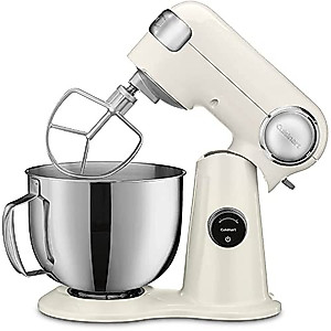 Cuisinart SMD-50CRM Precision Pro 5.5-Quart Digital Stand Mixer with 12-Speeds, 3 Preprogrammed Food Prep Settings, Mixing Bowl, Chef's Whisk, Flat Mixing Paddle, Dough Hook, and Splash Guard, Cream