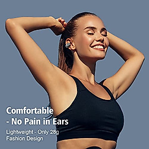 Skicuwim Open Ear Headphones Wireless Earbuds Bluetooth Earbuds Sport Earbuds Running Earbuds Music Earbuds,Clip-on Earphones,Headphones for Small Ear.not in Your Ear