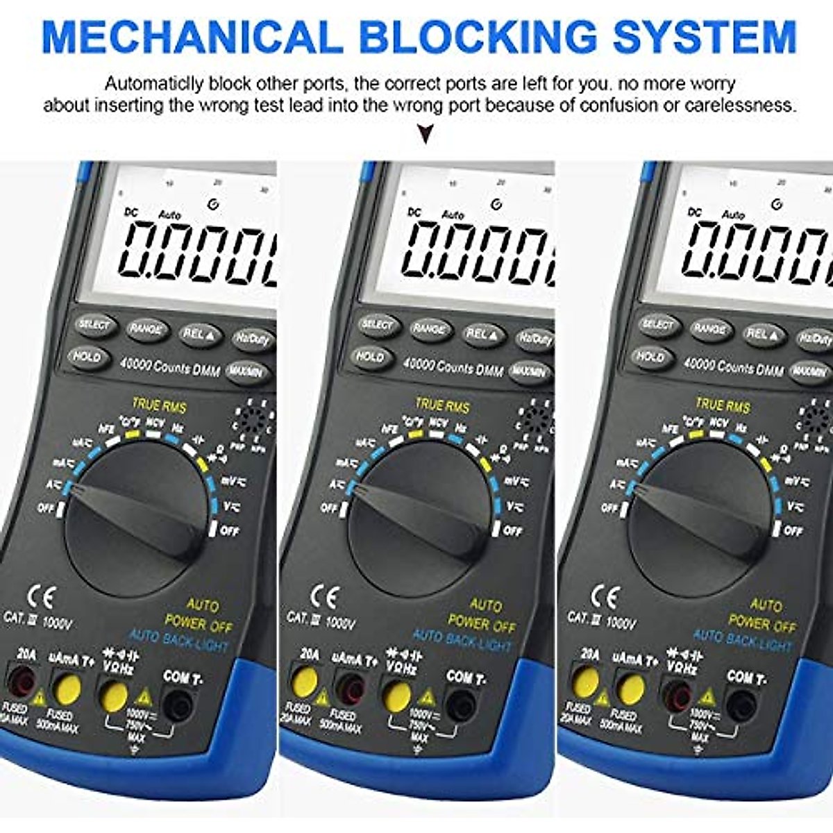 Digital Multimeter AP-770D TRMS 40000Counts Multimeter Tester Autoranging Voltmeter Ammeter with High Precision for NCV AC/DC Voltage Current Resistance Capacitance Frequency Diodes hFE Temperature