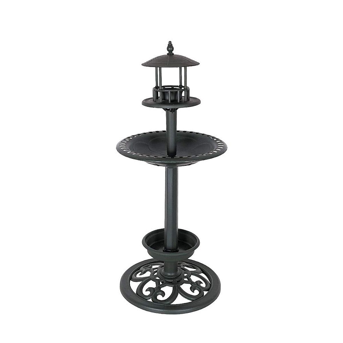 Amazing Plastic Birdbath Bird Feeder with Planter for Garden Lawn Backyard Patio Balcony Decor with 27.5” Height