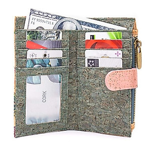 RFID Vegan Cork wallet purse, Handmade Eco Friendly Sustainable gift from Portugal Lightweight Durable Waterproof zero waste (Picasso)