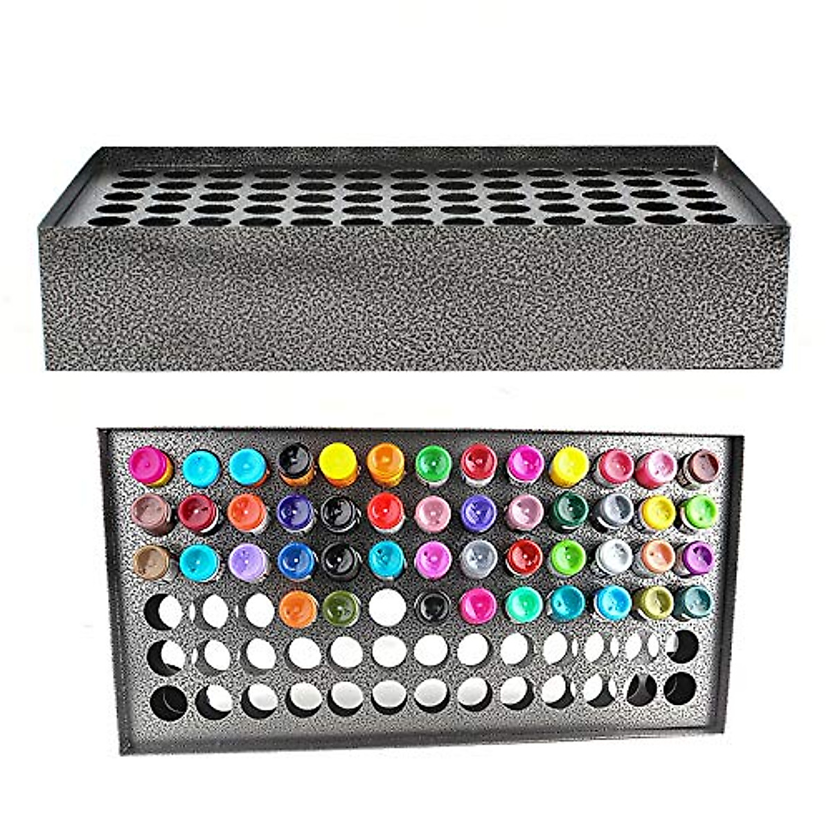 LOYALHEARTDY Tattoo Ink Bottle Holder,78 Holes Metal Ink Vertical Display Stand Organizer Tattoo Ink Bottles Nail Polish Holder Holder Ink Display Stand Organizer for Tattoo Inksnail Polish Bottles