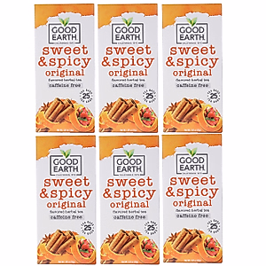 Good Earth Sweat & Spicy Caffeine Free Herbal Tea - 6 Pack w/ 25 Tea Bags per Box