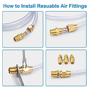 Breezliy Premium Solid Brass 2PCS Reusable Replacement Fitting For 1/4-Inch ID Hose,1/4-Inch NPT Rigid