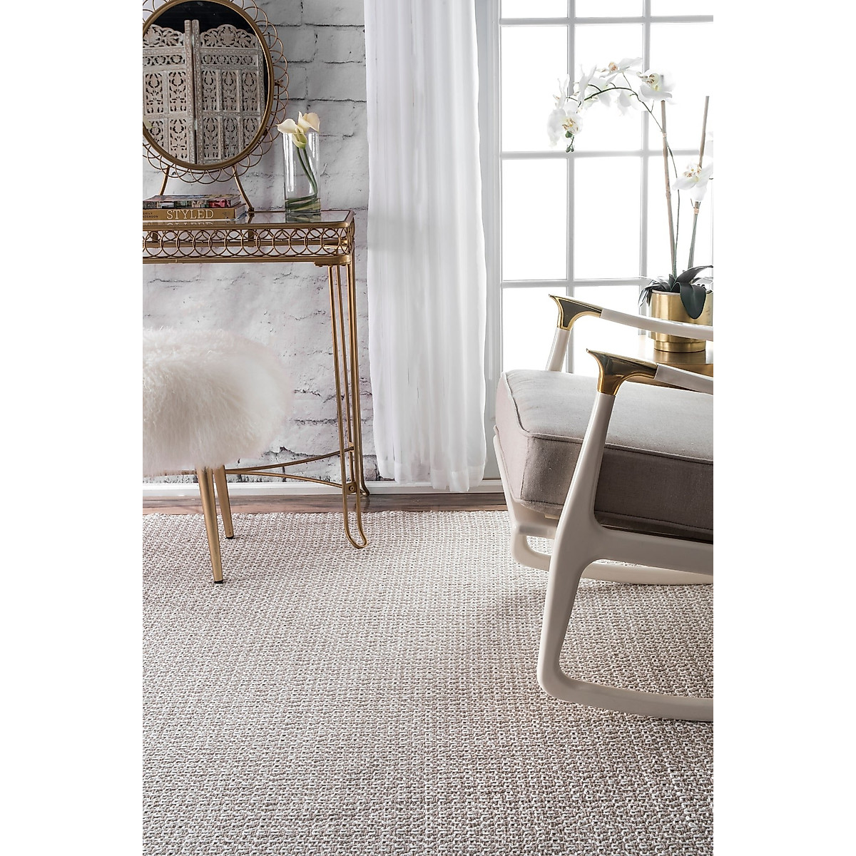 nuLOOM Lorretta Geometric Cotton Area Rug, 10x14, Taupe